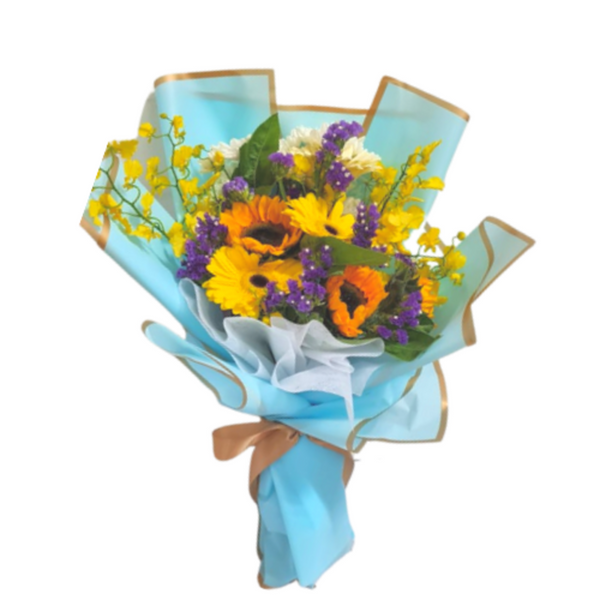 [Fresh Flower] Blue Gold Liner Yellow Sunflower (Klang Valley Delivery | Giftr - Malaysia's ...