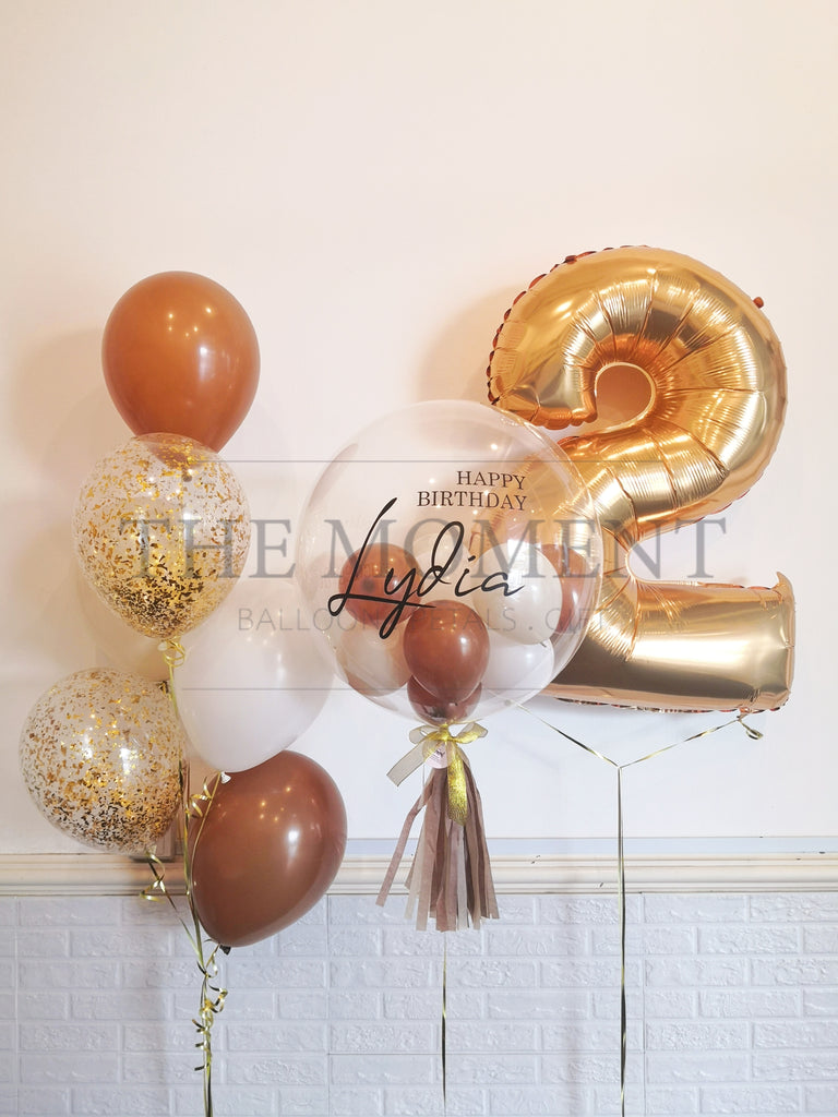 Signature Helium Bubble Balloon and Number Foil Balloon Set (Kuching D ...