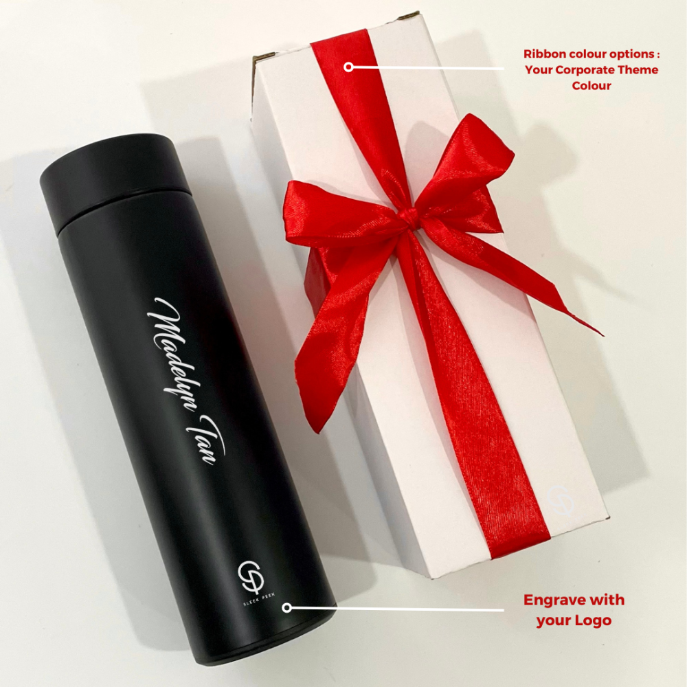 [Corporate Gift] Personalised Smart Digital Thermal Flask Gift Set wit ...