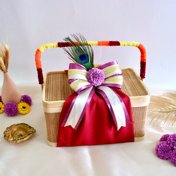 Colours of Diwali Bamboo Basket (Nationwide Delivery) | Giftr ...
