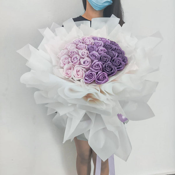 Angela Gradient Artificial Soap Roses Bouquet (Nationwide Delivery ...