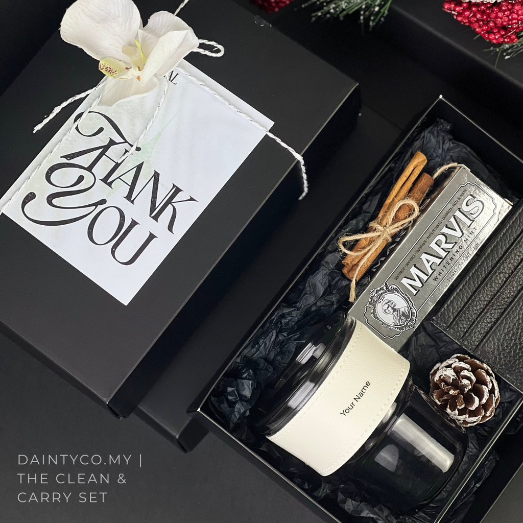 [Clean and Carry] Personalised Glass Mug, Card Holder & Marvis toothpa ...