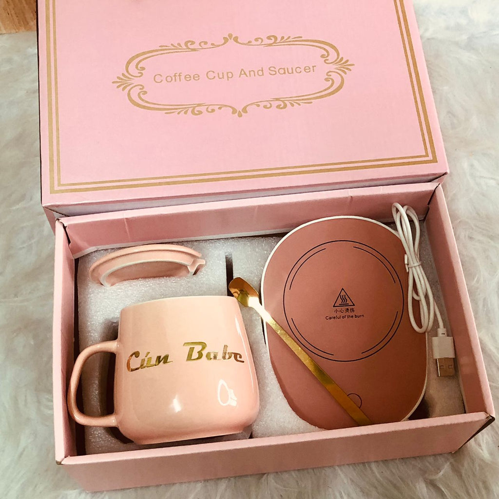 Christmas 2024: Ceramic Coffee Mug with Constant Cup Warmer Pad Gift S ...