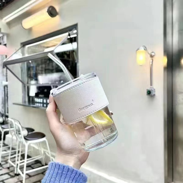 Personalised Reusable Coffee Tea Glass Cup Mug With Straw, English Bre ...