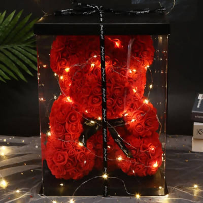 Artificial Mini Rose Bear In Boxes (Klang Valley Delivery Only) | Giftr ...