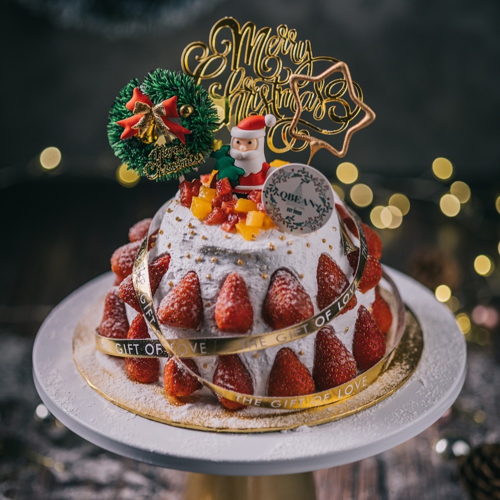Christmas Strawberry Tree Cake + Xmas Snack Box / Cupcakes Set | (Klan ...