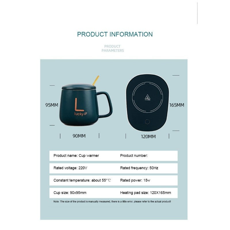 Personalised Ceramic Coffee Mug With Constant Cup Warmer Heater Pad, S ...