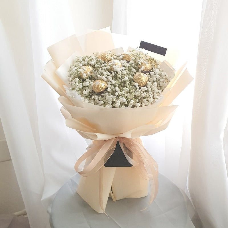 Debunga Flower Bouquet Baby Breath & Chocolates (Klang Valley Delivery ...