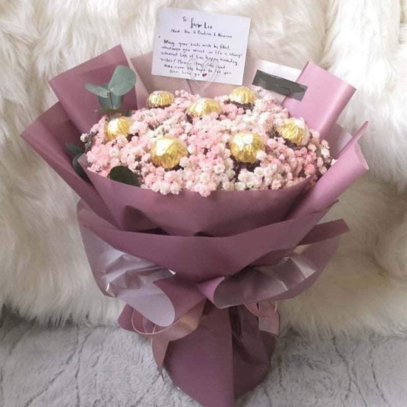 Debunga Flower Bouquet Baby Breath & Chocolates (Klang Valley Delivery ...