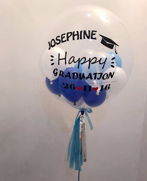 Customised 'Happy Graduation' Bubble Balloon in Blue | Giftr - Malaysia ...