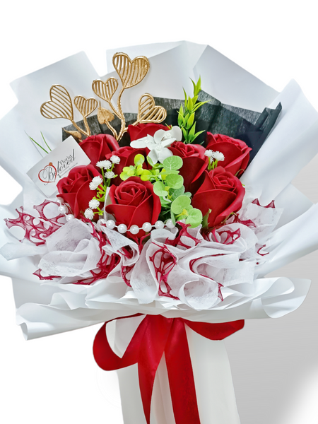 Maroon Soap Rose Bouquet Artificial Flower (Klang Valley Delivery ...