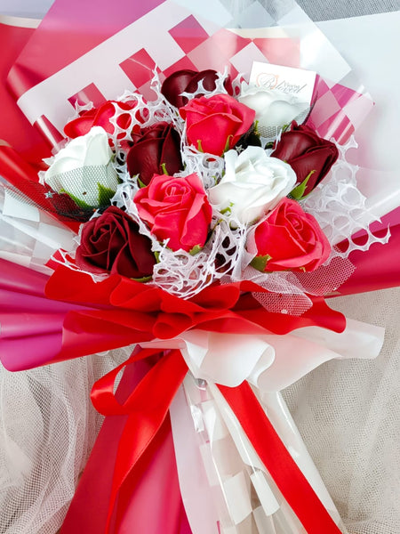 Red & Maroon Soap Roses Bouquets(Artificial Flower) | (Klang Valley De ...