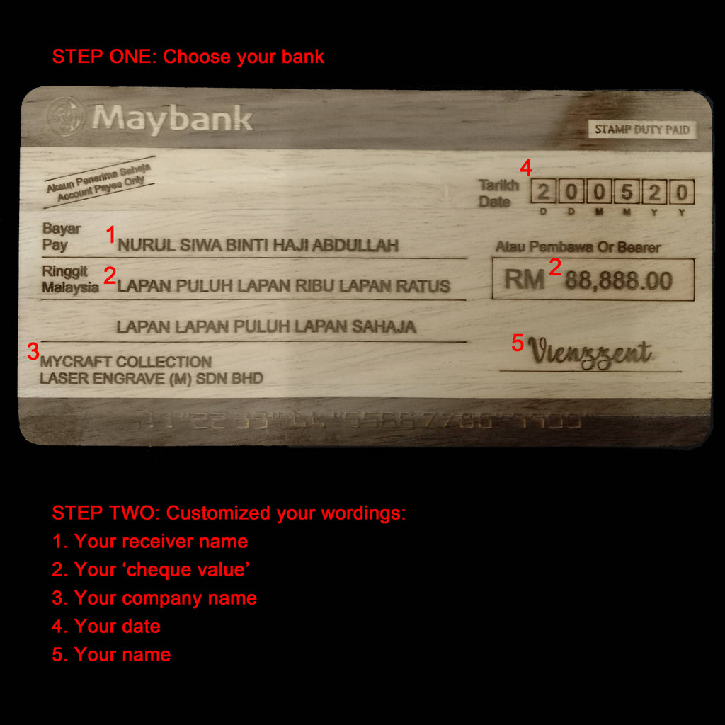 Mockup Cheque (Wood) | Giftr - Malaysia's Leading Online Gift Shop