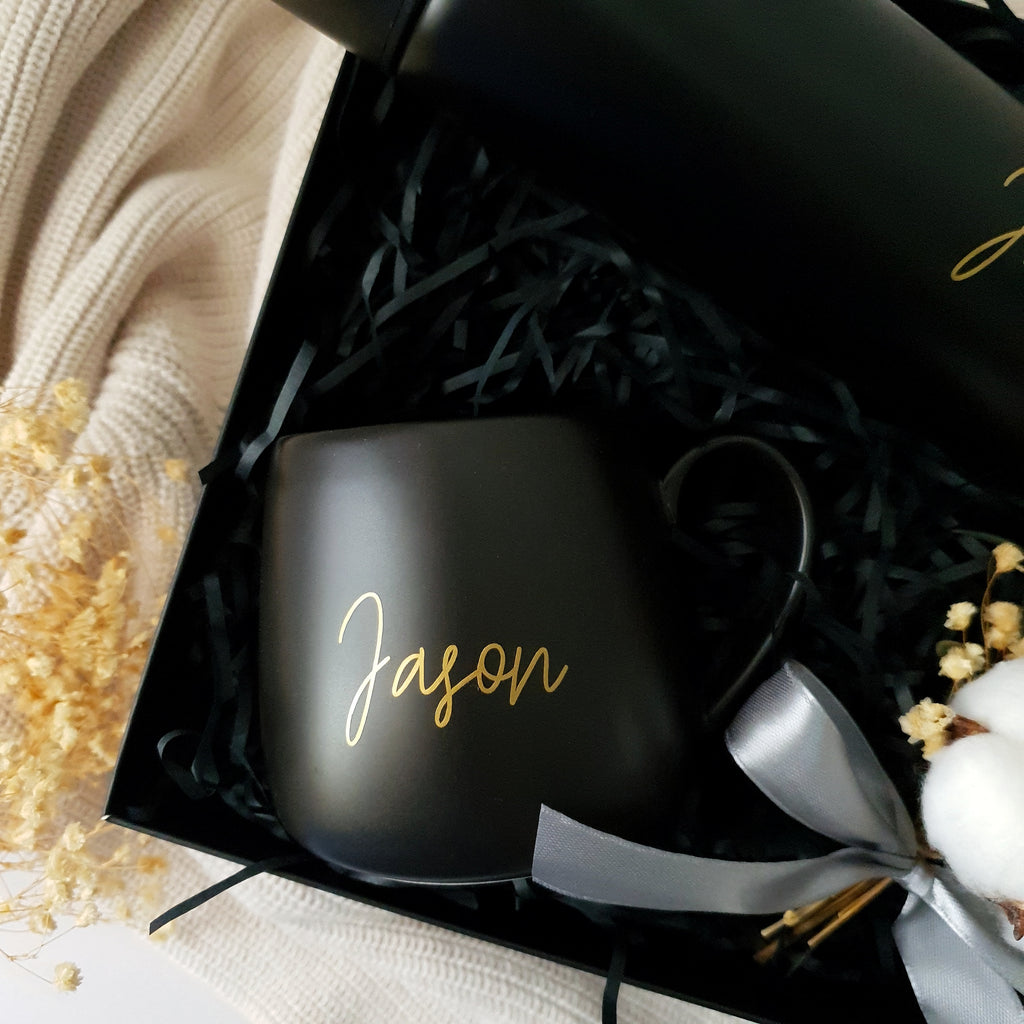 Personalized Black Smart Flask and Mug Set (Nationwide Delivery ...