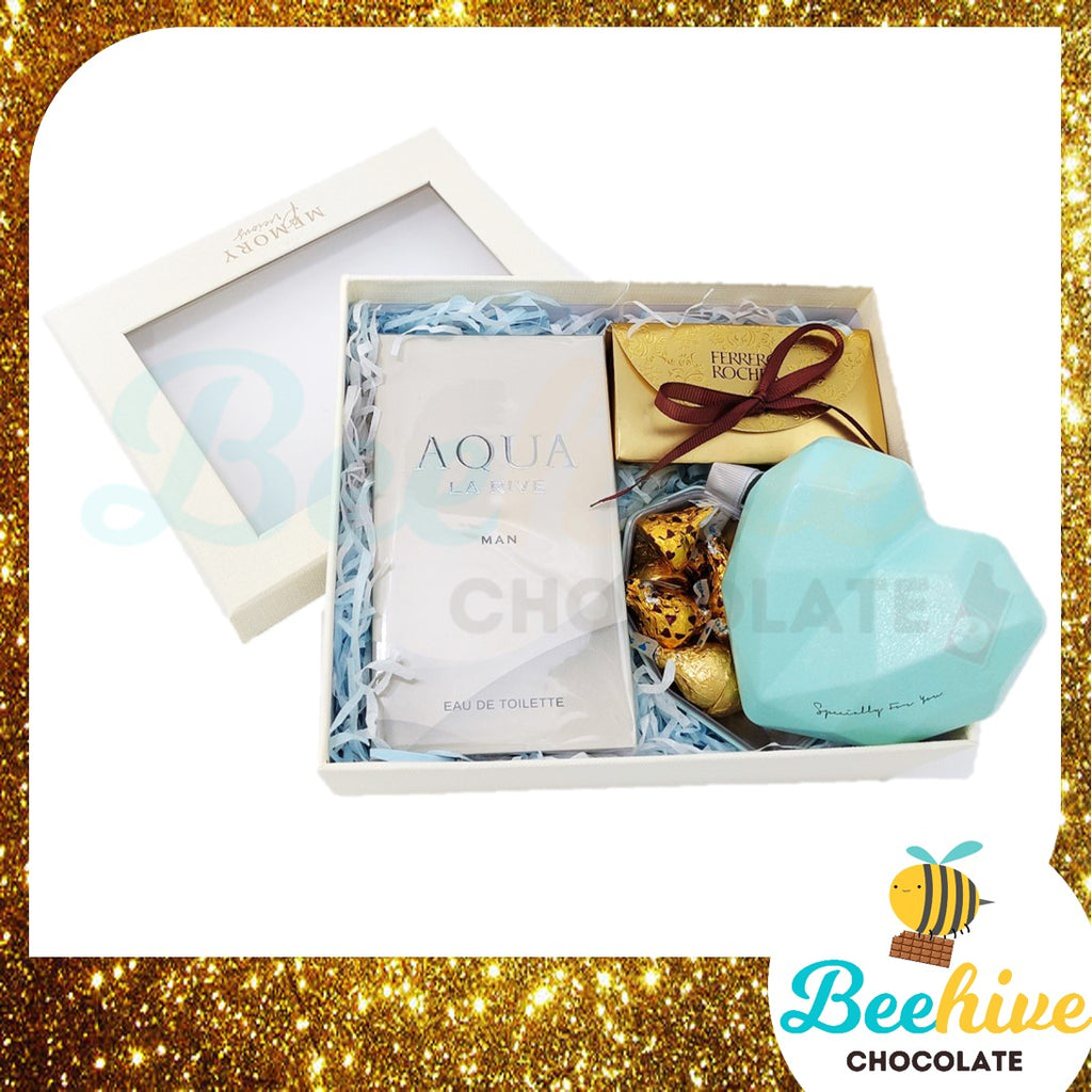 Beehive Heart Shape Diamond Tin with Chocolate Perfume Surprise Gift B ...
