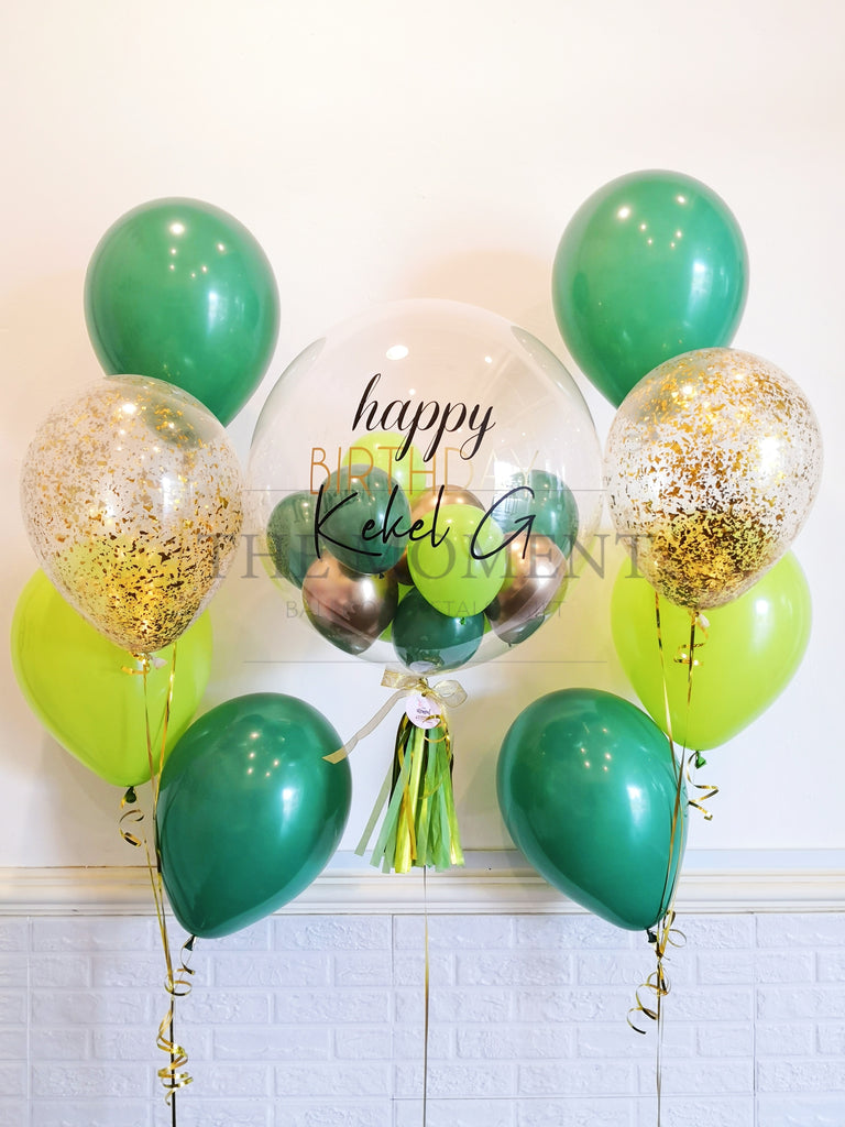 Signature Helium Bubble Balloon with Two Helium Classic Balloon Bundle ...