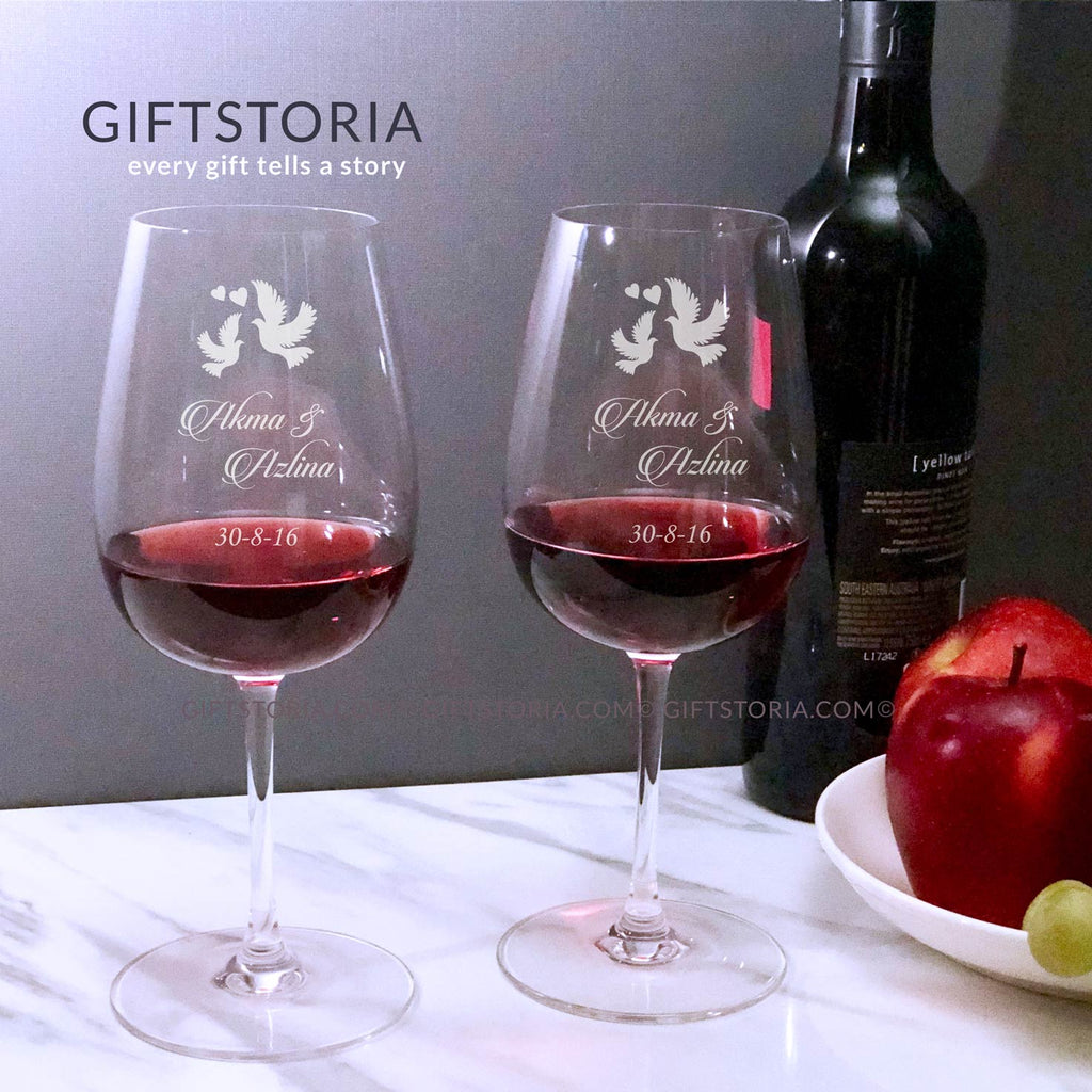 Personalized Wine Glass Set 15oz (Design CG09) | Nationwide Delivery ...