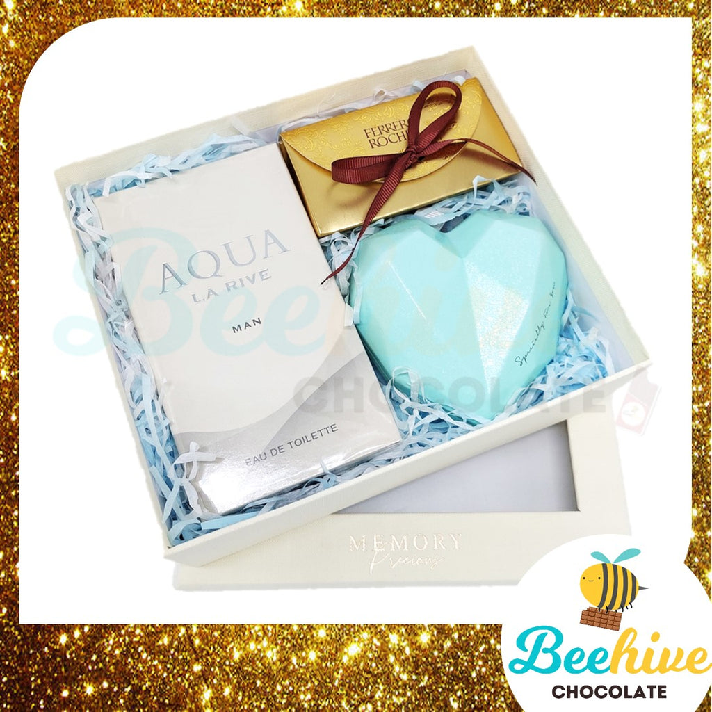 Beehive Heart Shape Diamond Tin with Chocolate Perfume Surprise Gift B ...
