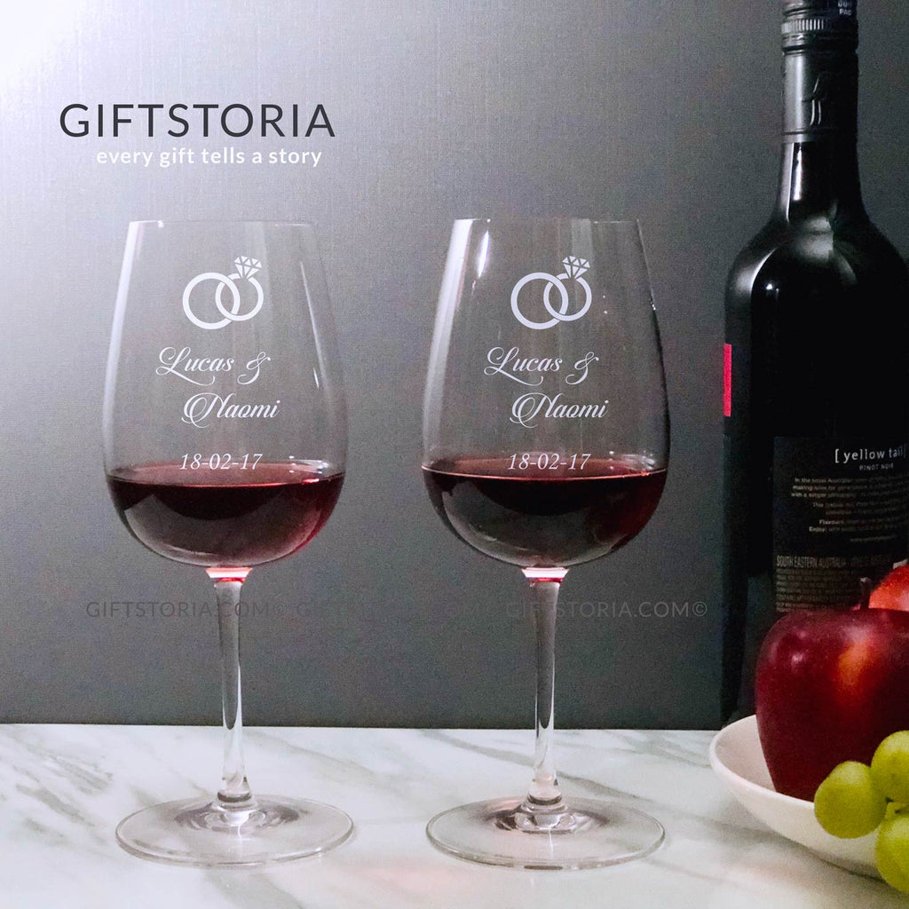 Personalized Wine Glass Set 15oz (Design CG06) | Nationwide Delivery ...
