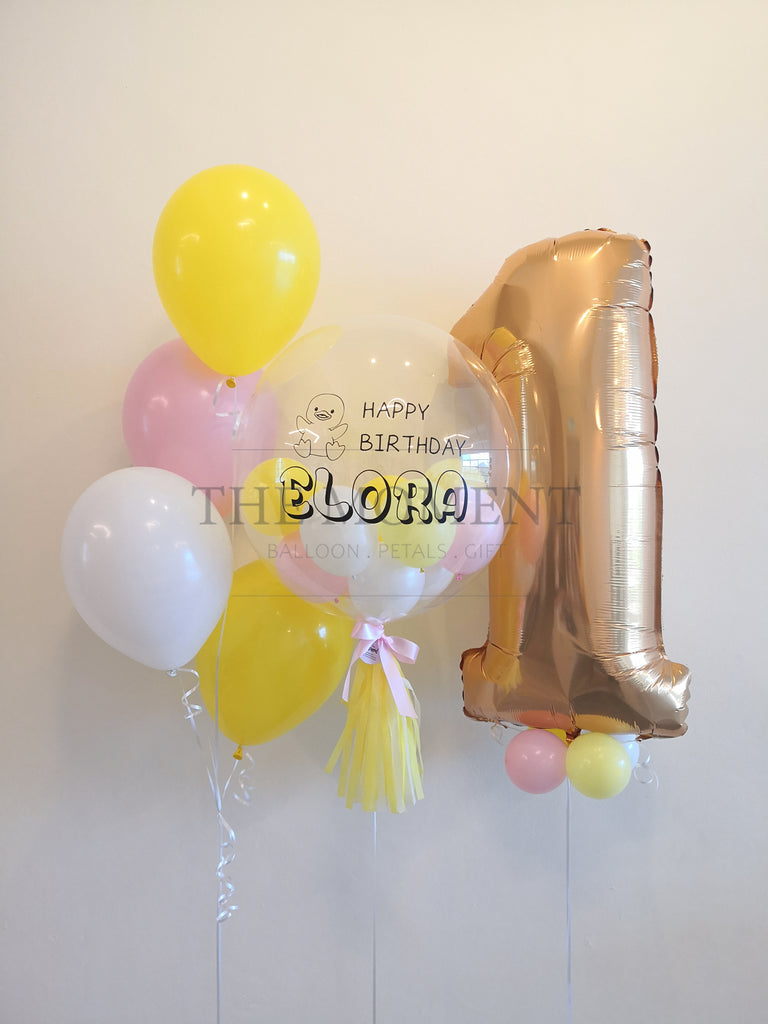 Signature Helium Bubble Balloon and Number Foil Balloon Set (Kuching D ...