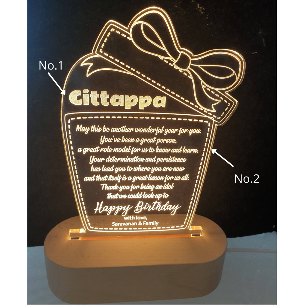 Personalized Wooden LED Lamp (Gift Box Design) | (Nationwide Delivery ...