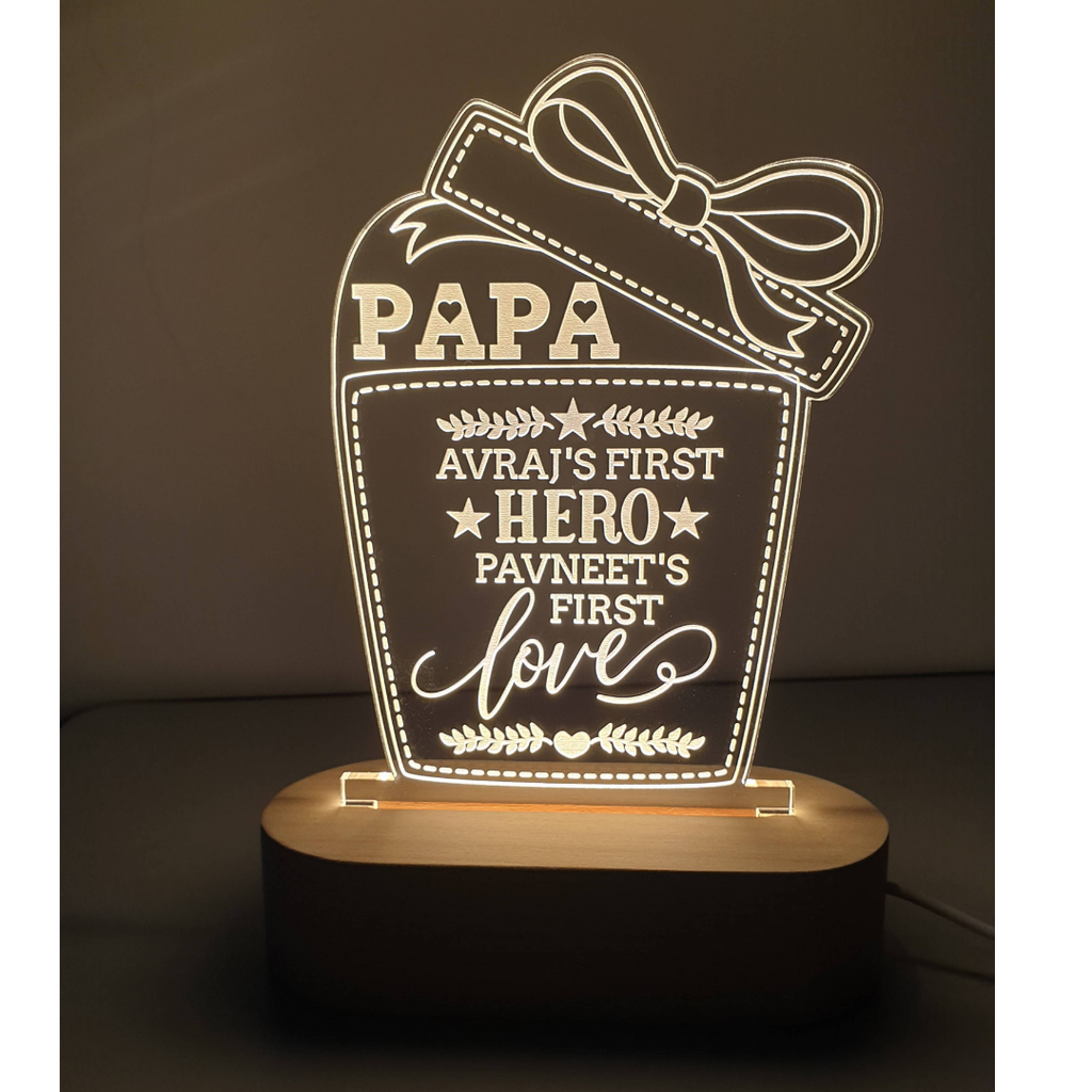 Personalized Wooden LED Lamp (Gift Box Design) | (Nationwide Delivery ...