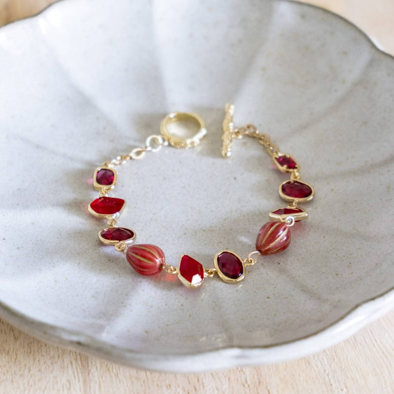 Women Power Red Gem Handmade Gold Bracelet #2 | Giftr - Malaysia's ...
