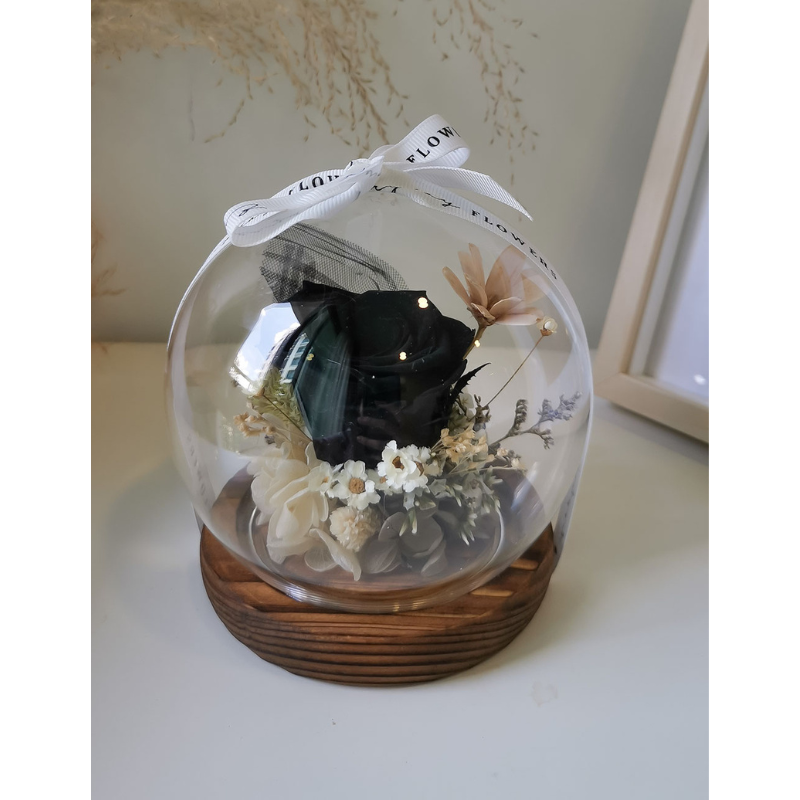 Black Rose Preserved Flower Globe (Klang Valley Delivery Only) | Giftr ...