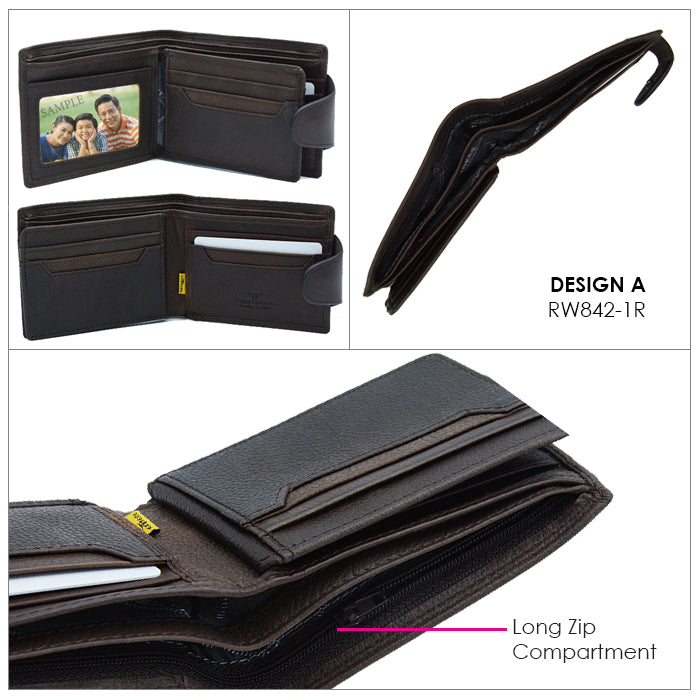 Leather Bifold Wallet With Button Closure Option 1 (Nationwide Deliver ...