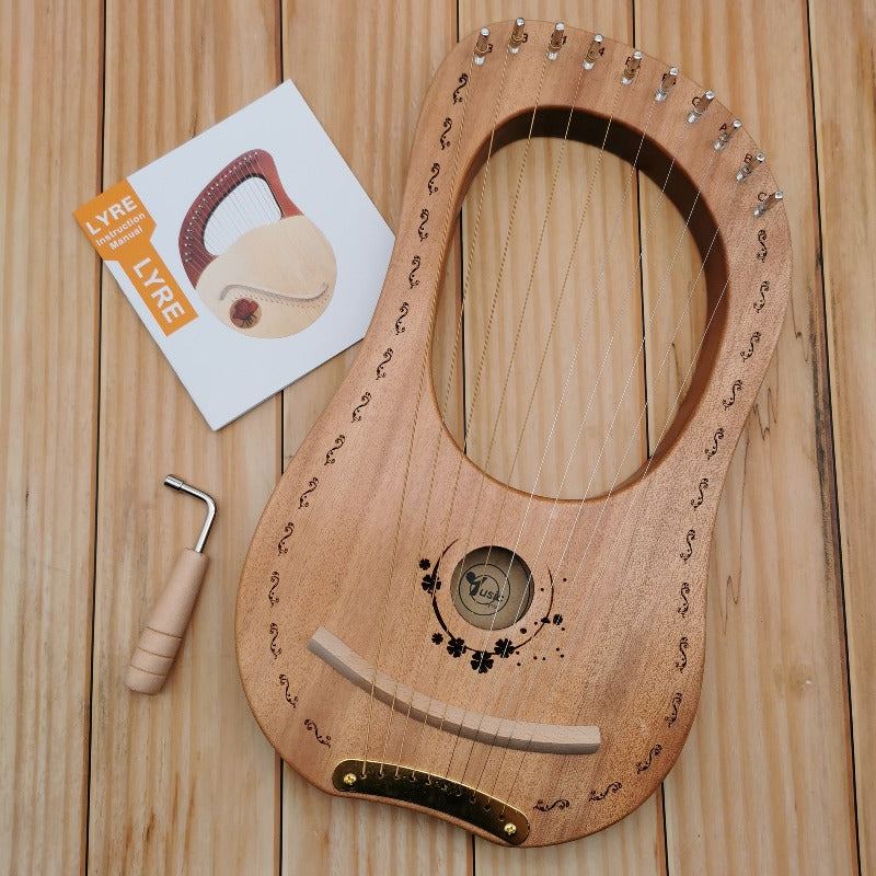 Personalised Lyre Harp 10 Strings - High Density Mahogany Wood (Resona ...