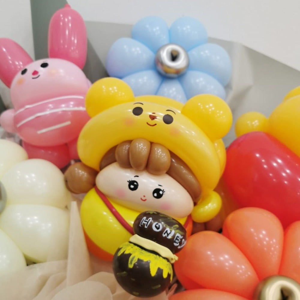 Balloon Flower Bouquet | Pooh Bear Theme FaFa (Klang Valley Delivery ...