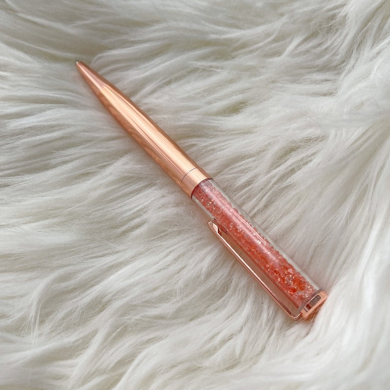 Personalised Perry Premium Journal (Taupe) + Sparkle Pen Set (Klang Va ...