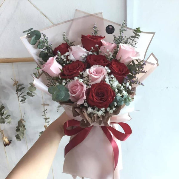 Mix Red Rose And Pink Rose Flower Bouquet (Big Size) (Kota Kinabalu De ...