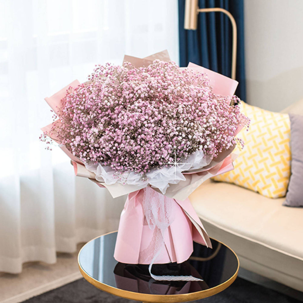 Valentine's Day 2021 Giant Pink Baby Breath Bouquet | Giftr - Malaysia's Leading Online Gift Shop