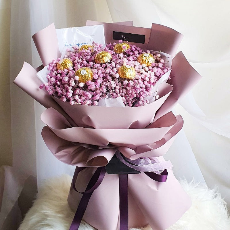 Debunga Flower Bouquet Baby Breath & Chocolates (Klang Valley Delivery ...
